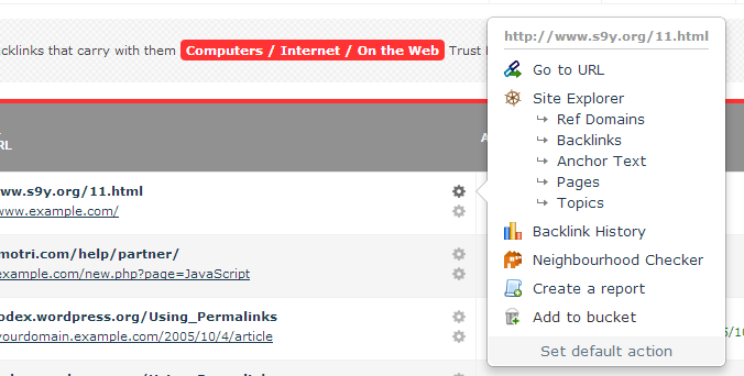 Site Explorer has a new Topics tab